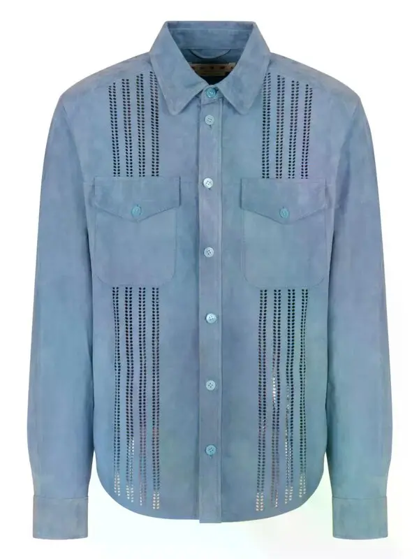 Marni Cut-out Flap-pocket Shirt - Blue