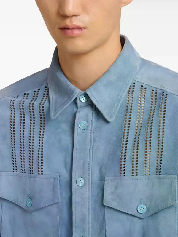 Marni Cut-out Flap-pocket Shirt - Blue