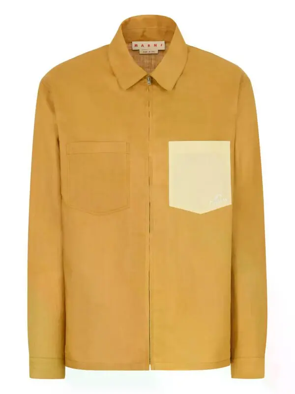 Marni Zip Pocket Waves Logo Shirt - Yellow