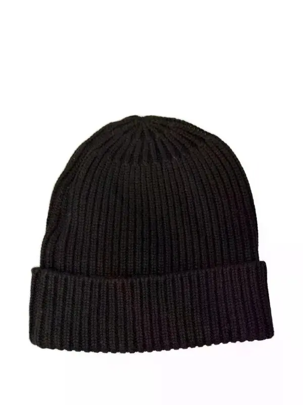 EMILIANO RINALDI Ribbed Beanie Hat - Black