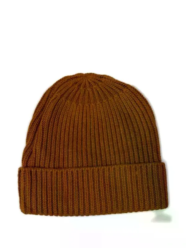 EMILIANO RINALDI Ribbed Beanie - Brown