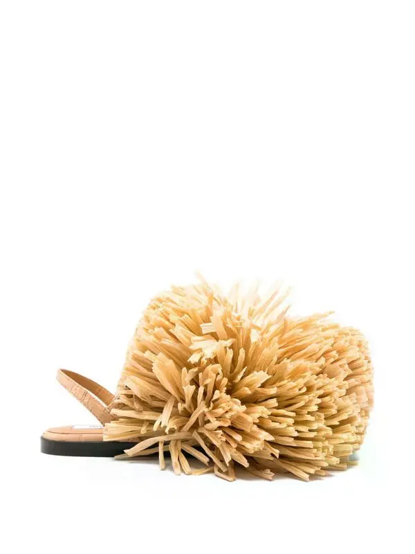 Moschino Pompom Slingback Sandals - Neutrals