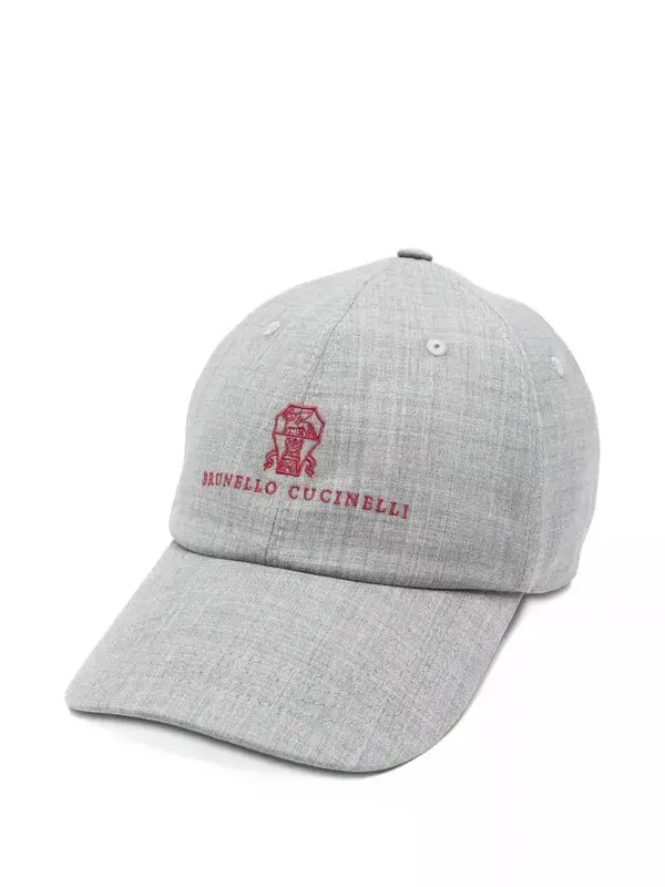Brunello Cucinelli Embroidered Baseball Cap - Grey