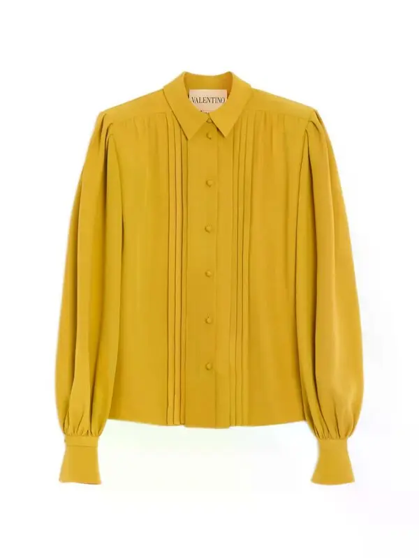 Valentino Garavani Cady Couture Shirt With Pleating And Padded Shoulders