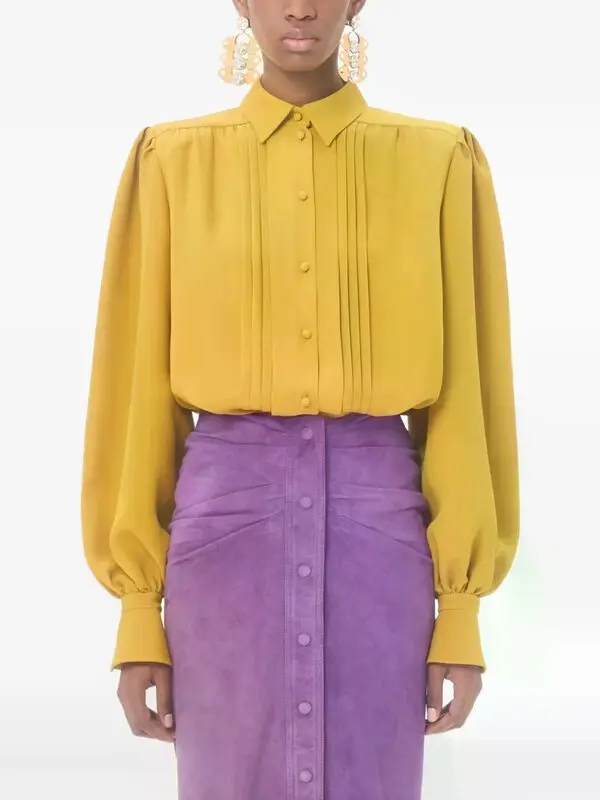 Valentino Garavani Cady Couture Shirt With Pleating And Padded Shoulders
