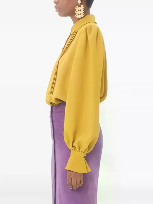Valentino Garavani Cady Couture Shirt With Pleating And Padded Shoulders