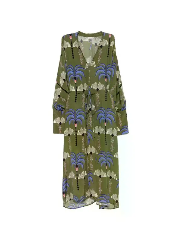 Anjuna Cassandra Palm-print Maxi Dress - Green