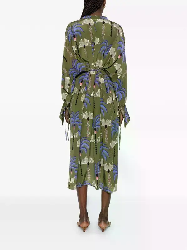 Anjuna Cassandra Palm-print Maxi Dress - Green