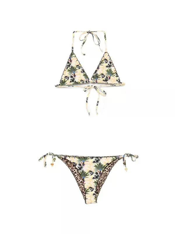 Anjuna Leopard Floral Bikini Set - Neutrals
