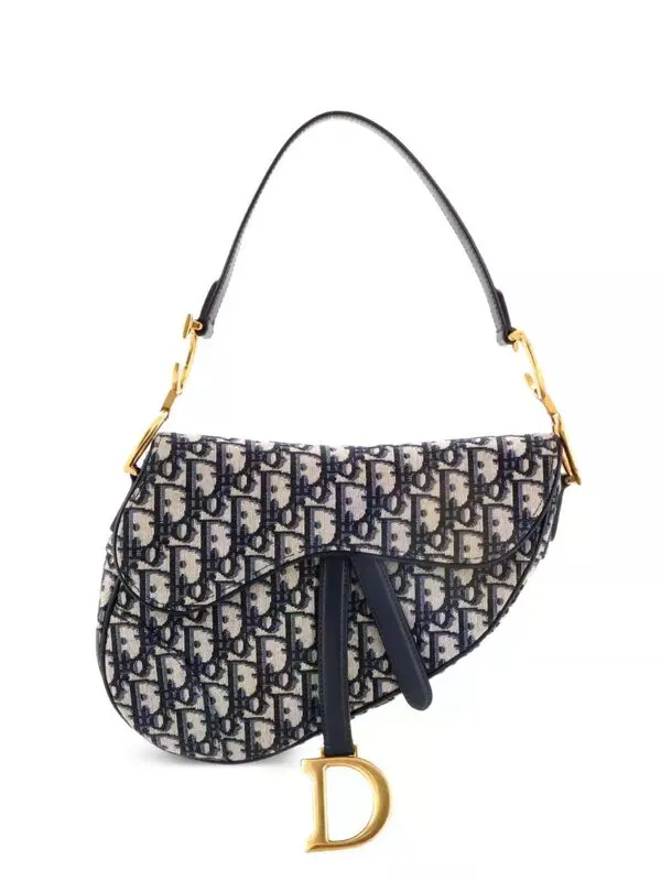 Dior Saddle Handbag Oblique Canvas Medium Shoulder Bag - Blue