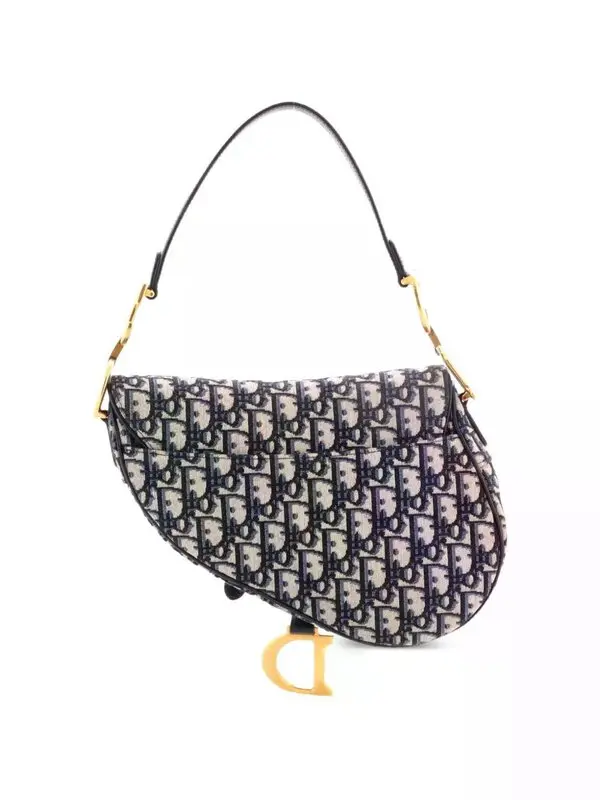 Dior Saddle Handbag Oblique Canvas Medium Shoulder Bag - Blue