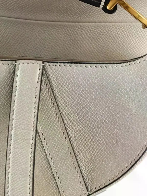 Dior Saddle Handbag With Strap - White
