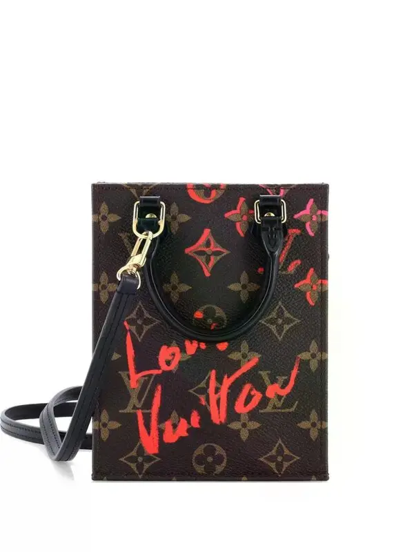 LOUIS VUITTON Petit Sac Plat Limited Edition Fall In Love Monogram Tote - Brown