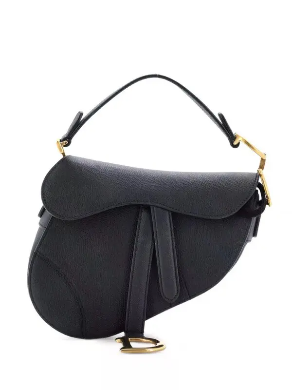 Dior Saddle Handbag Leather Mini Shoulder Bag - Black