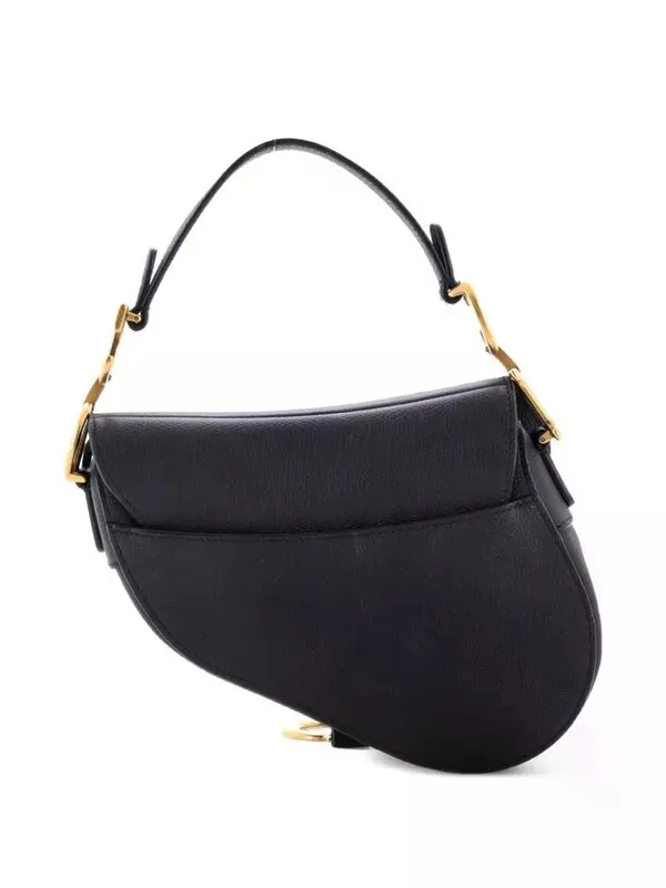 Dior Saddle Handbag Leather Mini Shoulder Bag - Black