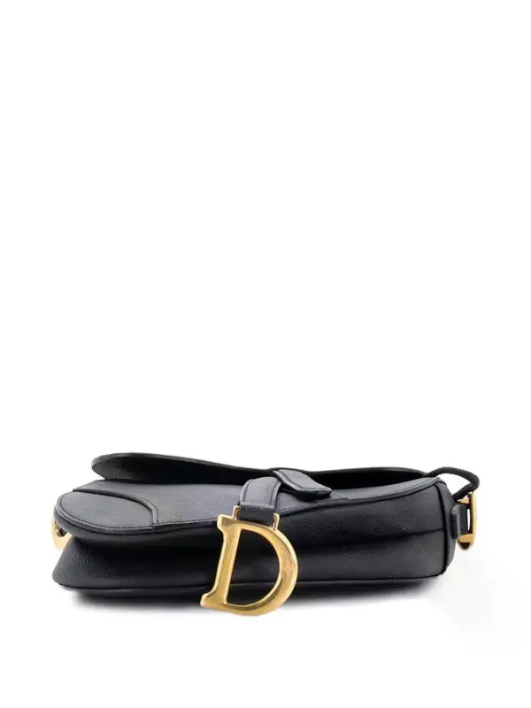Dior Saddle Handbag Leather Mini Shoulder Bag - Black