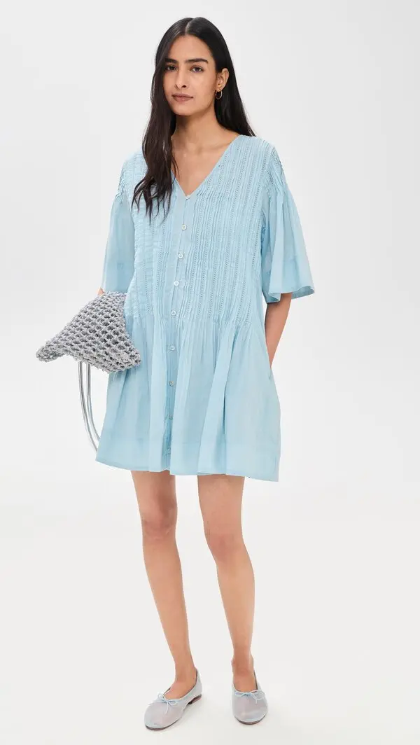 Sea Alberte Solid Mini Dress - Blue