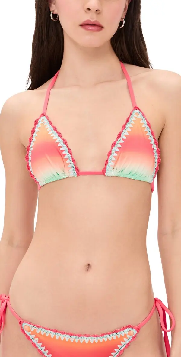 Beach Riot Winona Bikini Top - Guava Jelly Crochet
