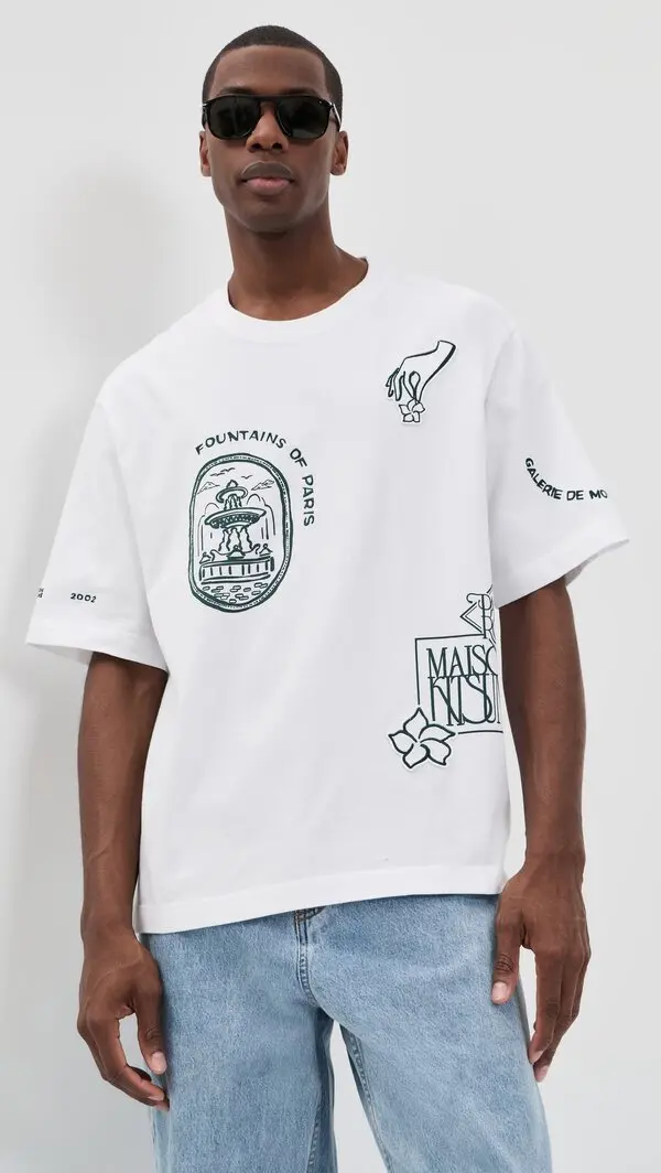 Maison Kitsuné Art Nouveau Stamps Oversize Tee - White