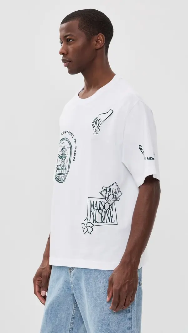 Maison Kitsuné Art Nouveau Stamps Oversize Tee - White