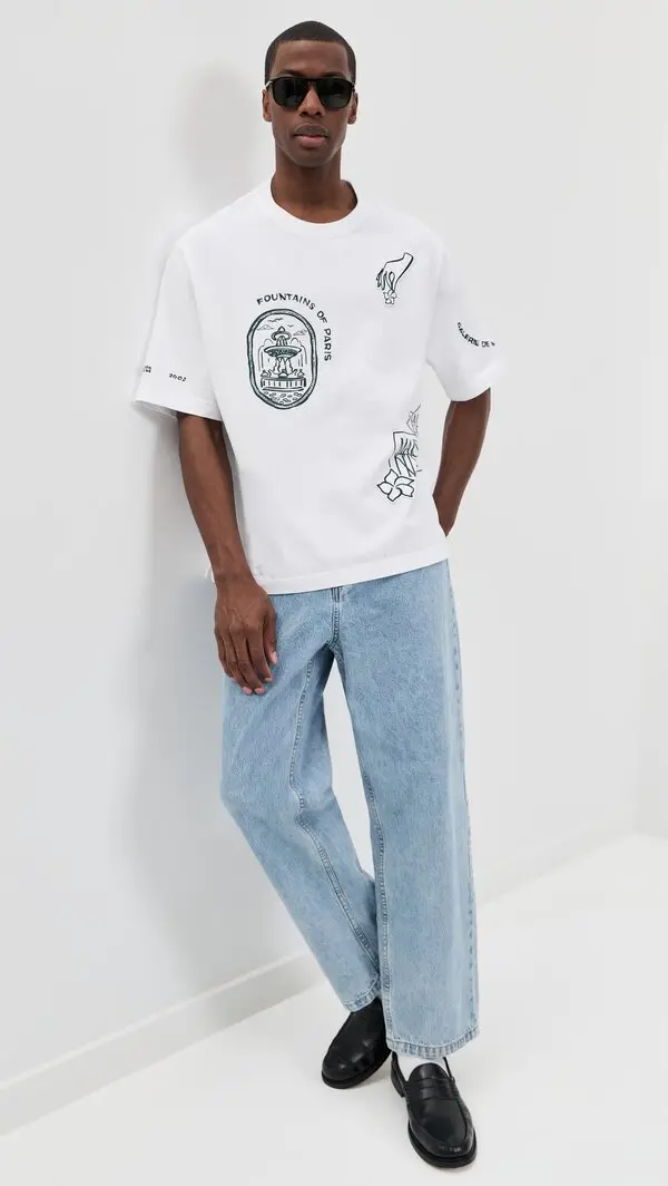 Maison Kitsuné Art Nouveau Stamps Oversize Tee - White