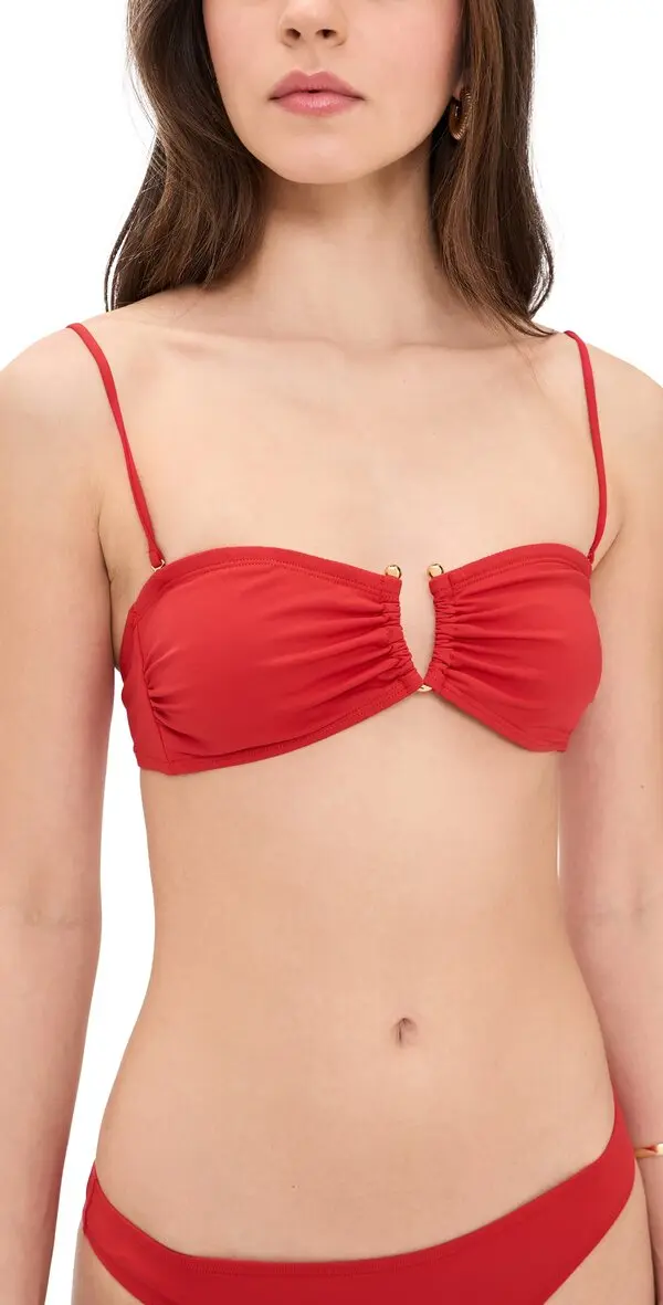 NILI LOTAN Bandeau Bikini Top - Red
