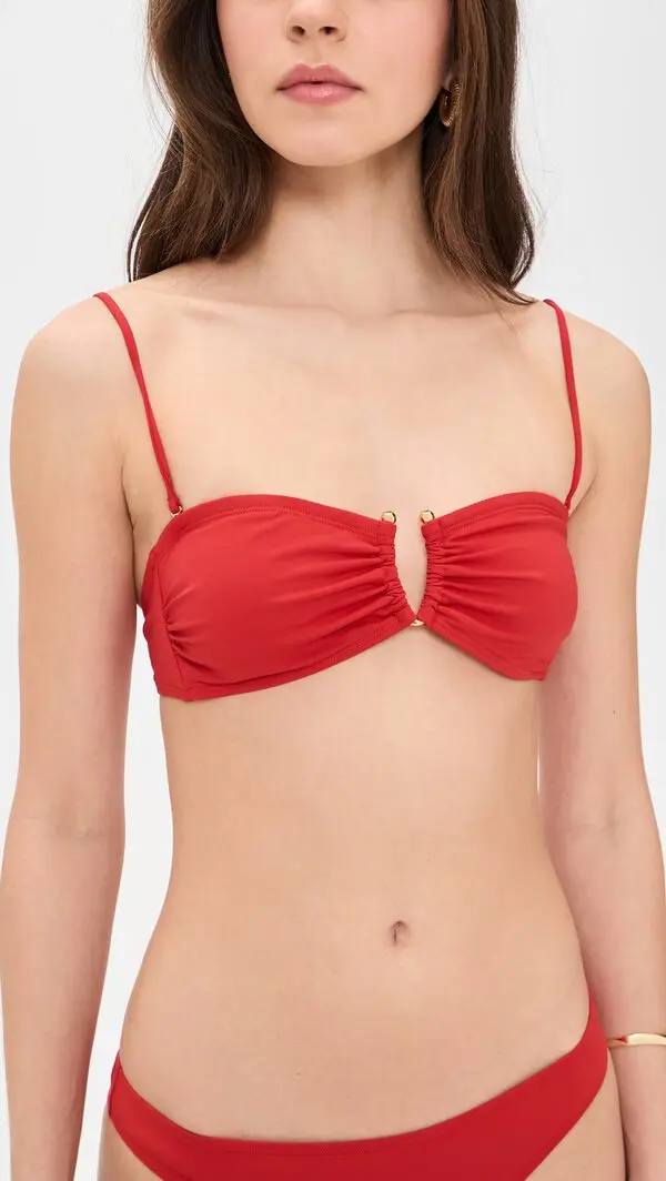 NILI LOTAN Bandeau Bikini Top - Red