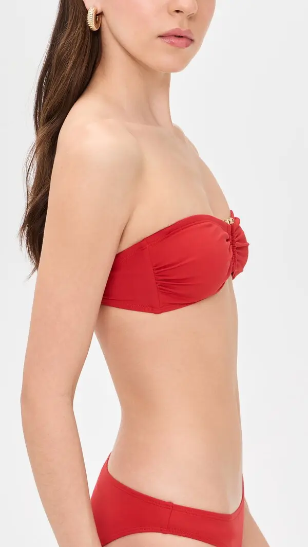 NILI LOTAN Bandeau Bikini Top - Red