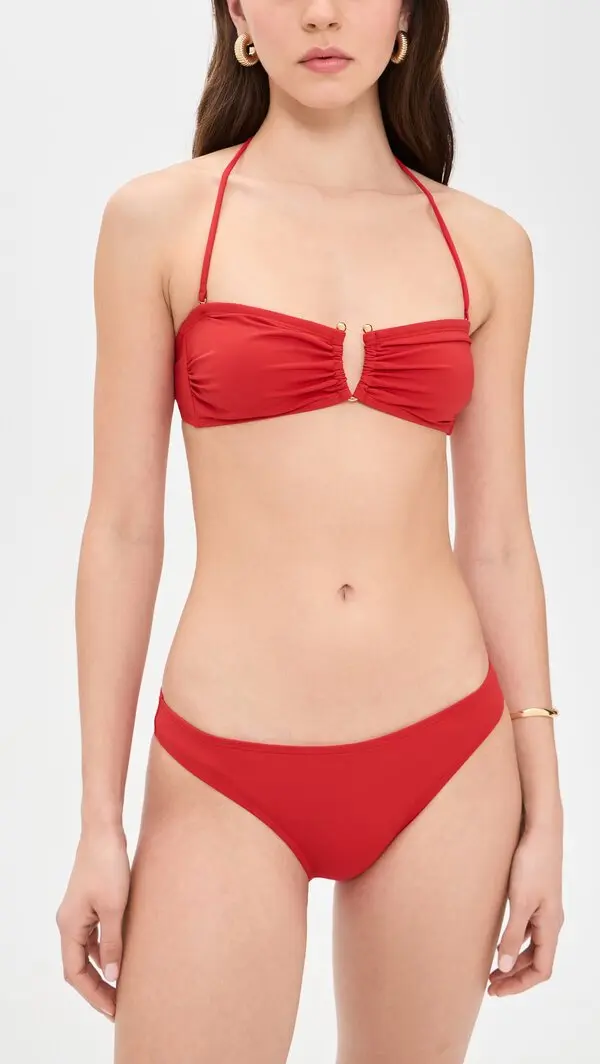 NILI LOTAN Bandeau Bikini Top - Red