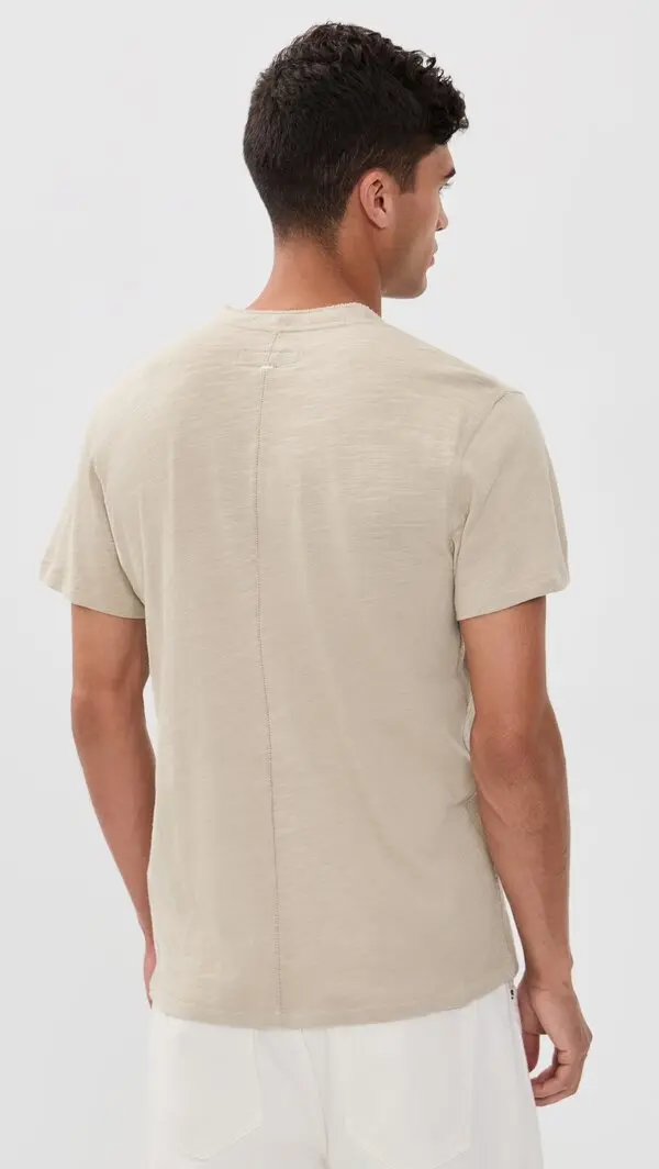 Rag & Bone Classic Flame Short Sleeve Henley Tee - Taupe