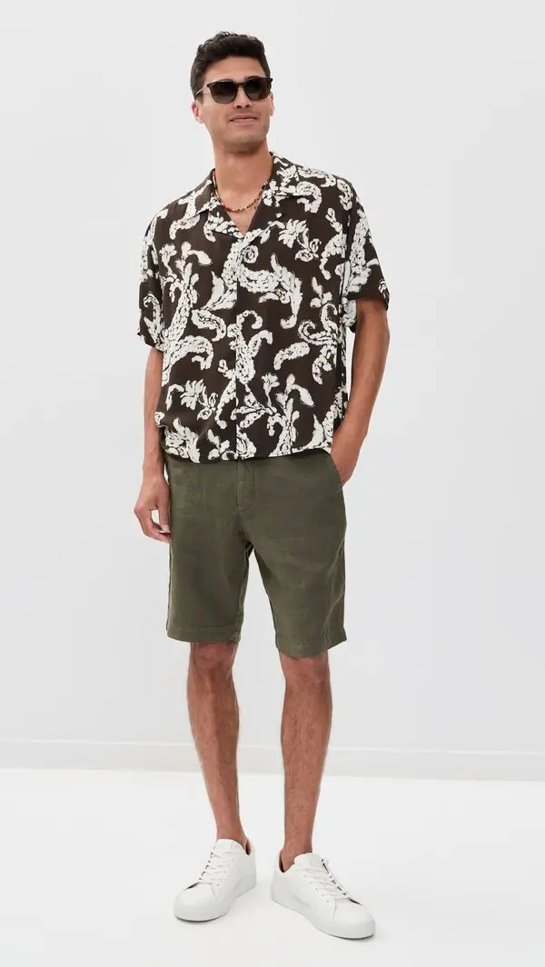 Fedeli Ajaccio Linen Shorts - Olive