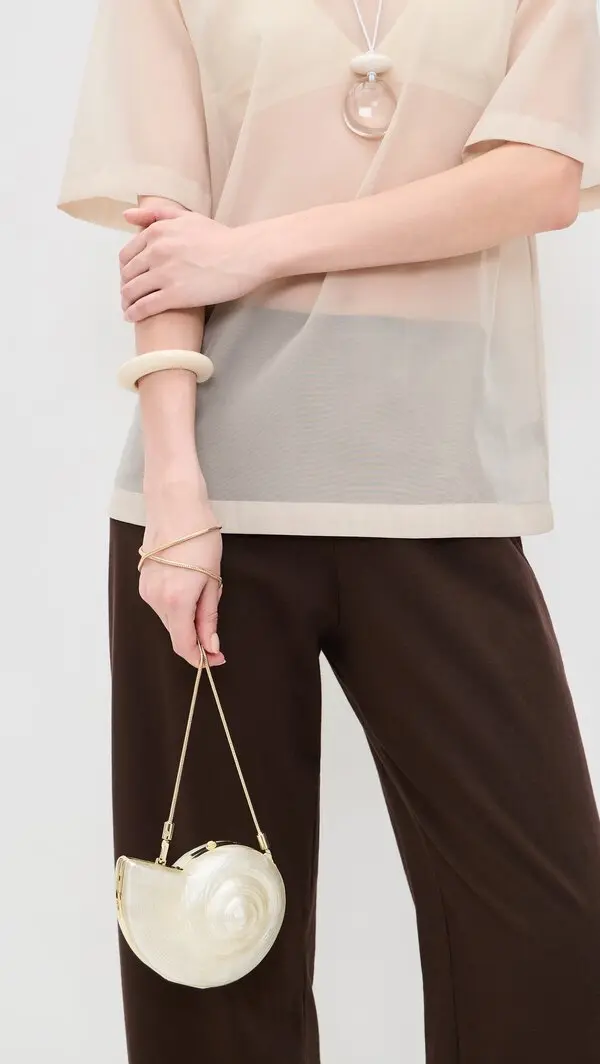Simkhai Marion Seashell Clutch - Pearl