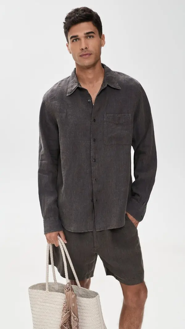 Madewell Long Sleeve Linen Top