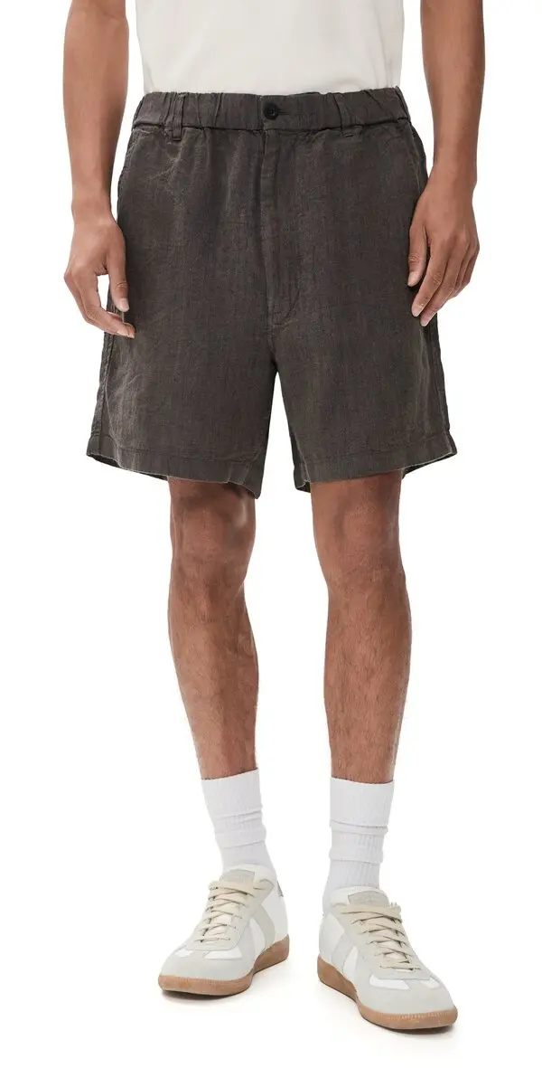 Madewell Linen Pull-on Shorts - Chocolate