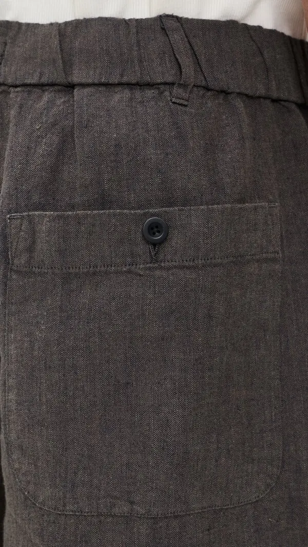 Madewell Linen Pull-on Shorts - Chocolate