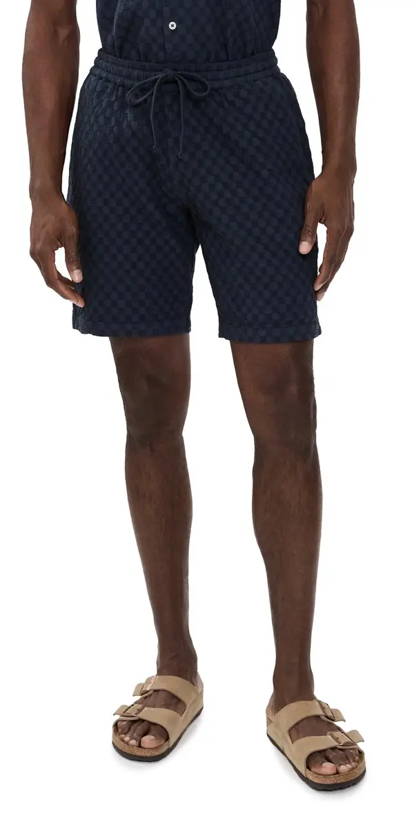 Universal Works Textured Check Cotton Shorts