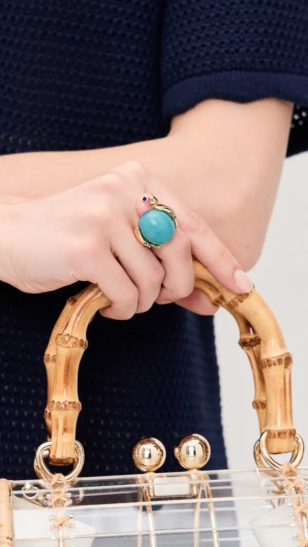 Lele Sadoughi Parrot Statement Ring - Turquoise