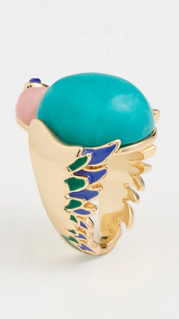 Lele Sadoughi Parrot Statement Ring - Turquoise