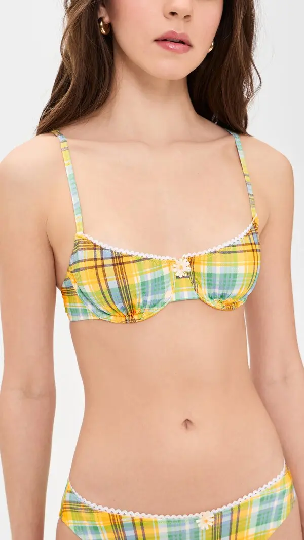 Solid & Striped Daphne Bikini Top - Multi Plaid