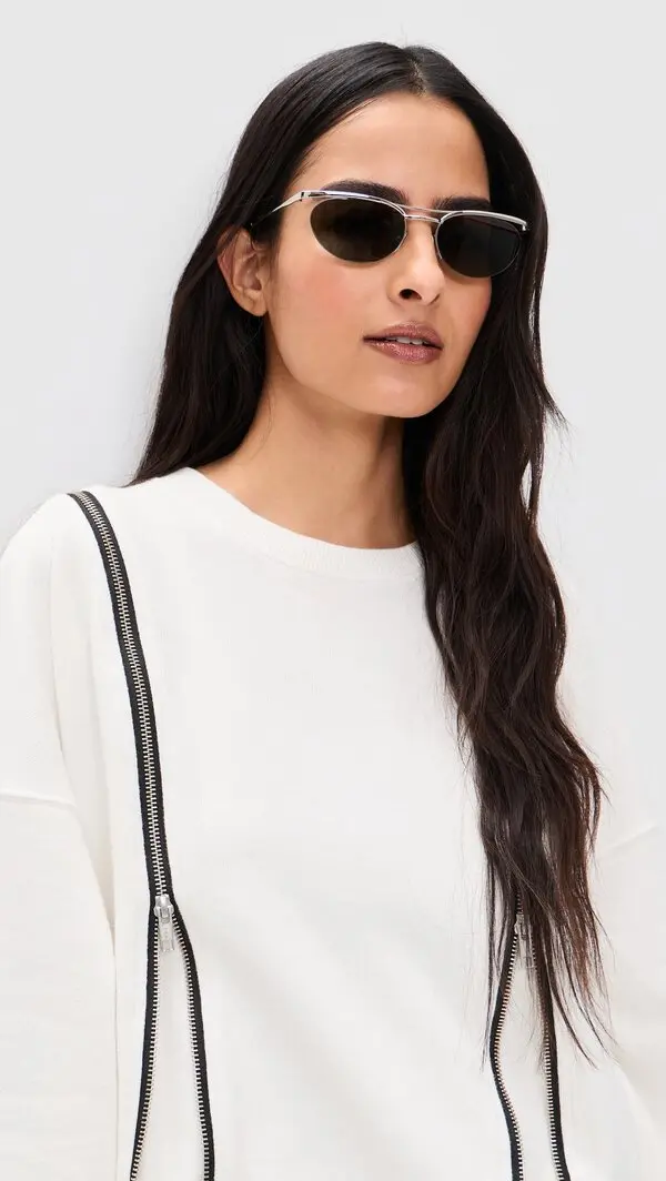 Saint Laurent Metal Aviator Sunglasses