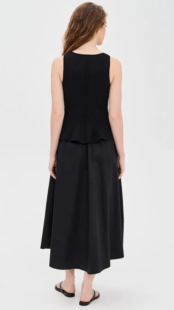 LA LIGNE Peplum Combo Midi Dress