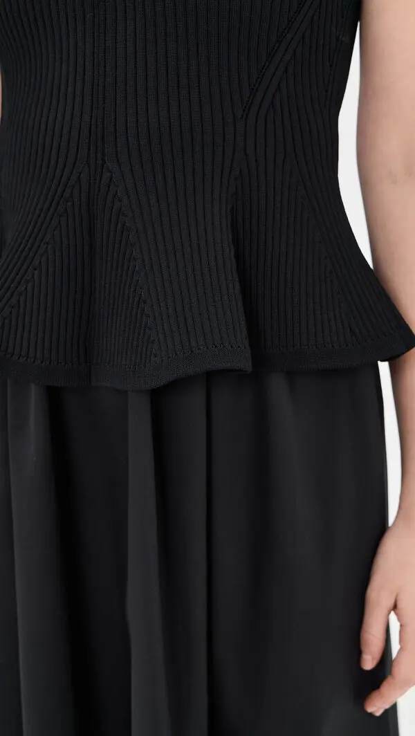 LA LIGNE Peplum Combo Midi Dress