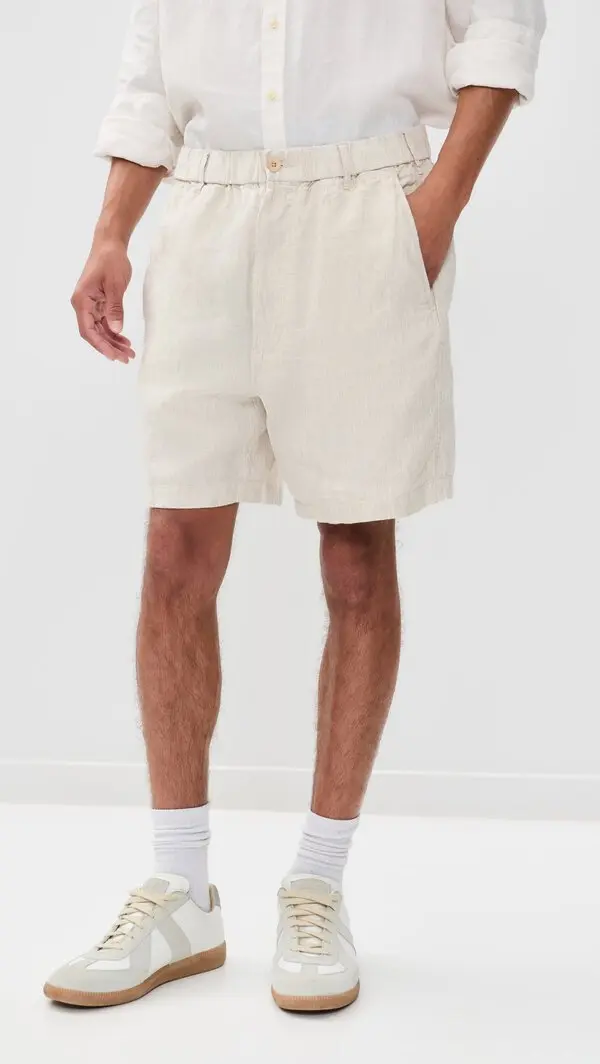 Madewell Linen Pull-on Shorts - Bleached