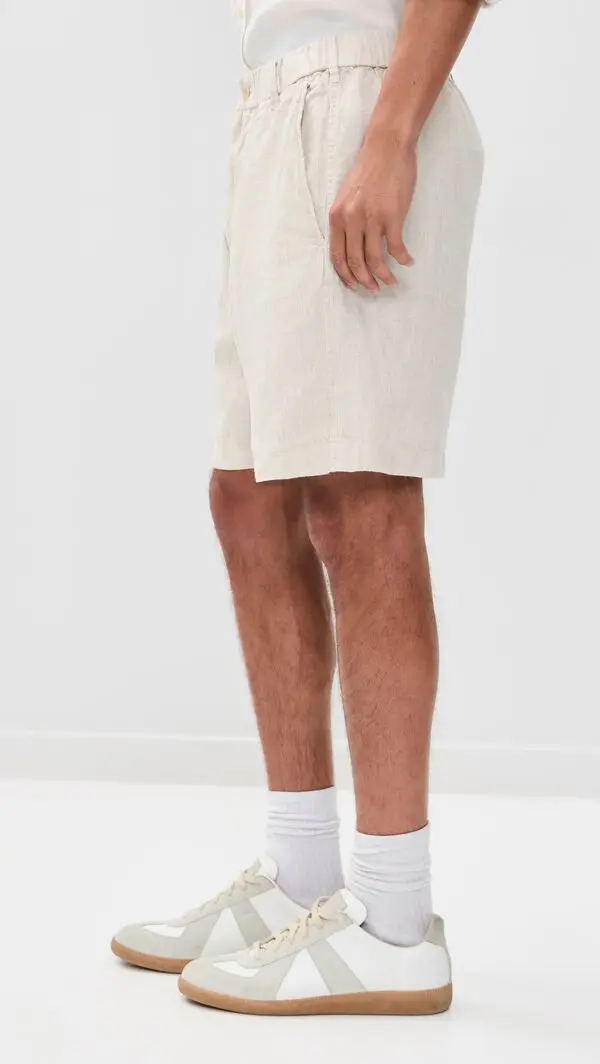 Madewell Linen Pull-on Shorts - Bleached