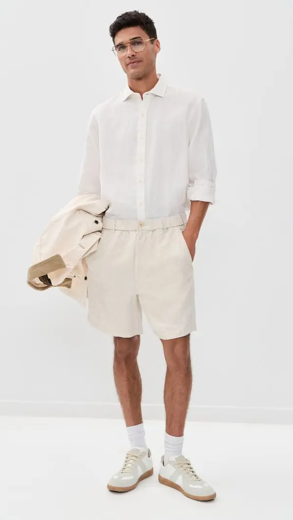 Madewell Linen Pull-on Shorts - Bleached
