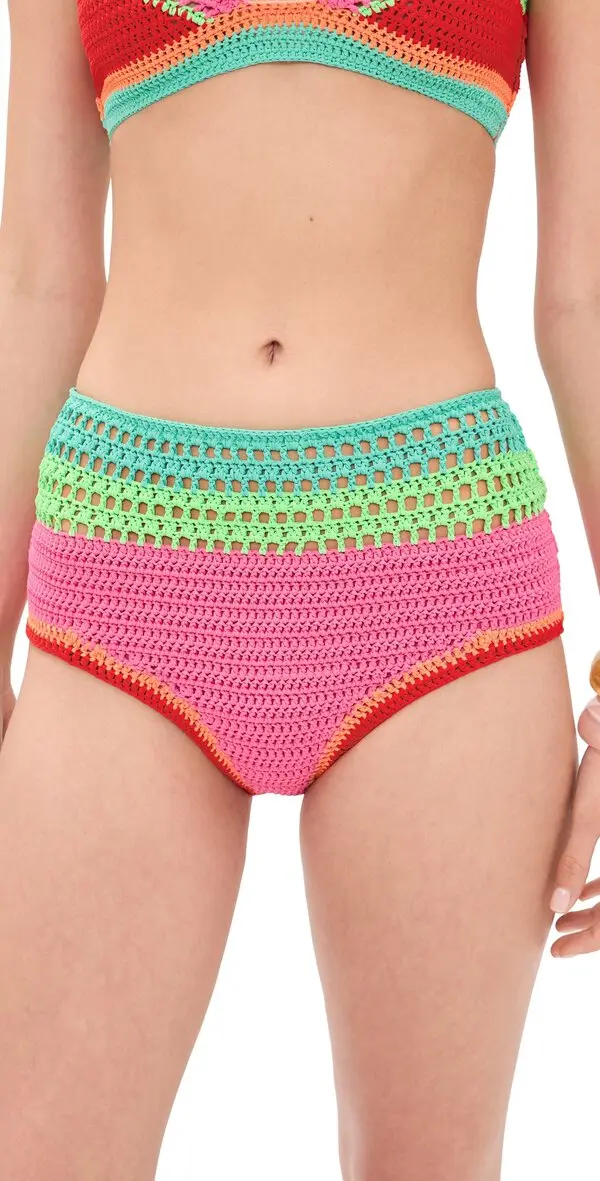 Beach Riot Karmen Crochet Bikini Bottoms - Aqua Haze Crochet