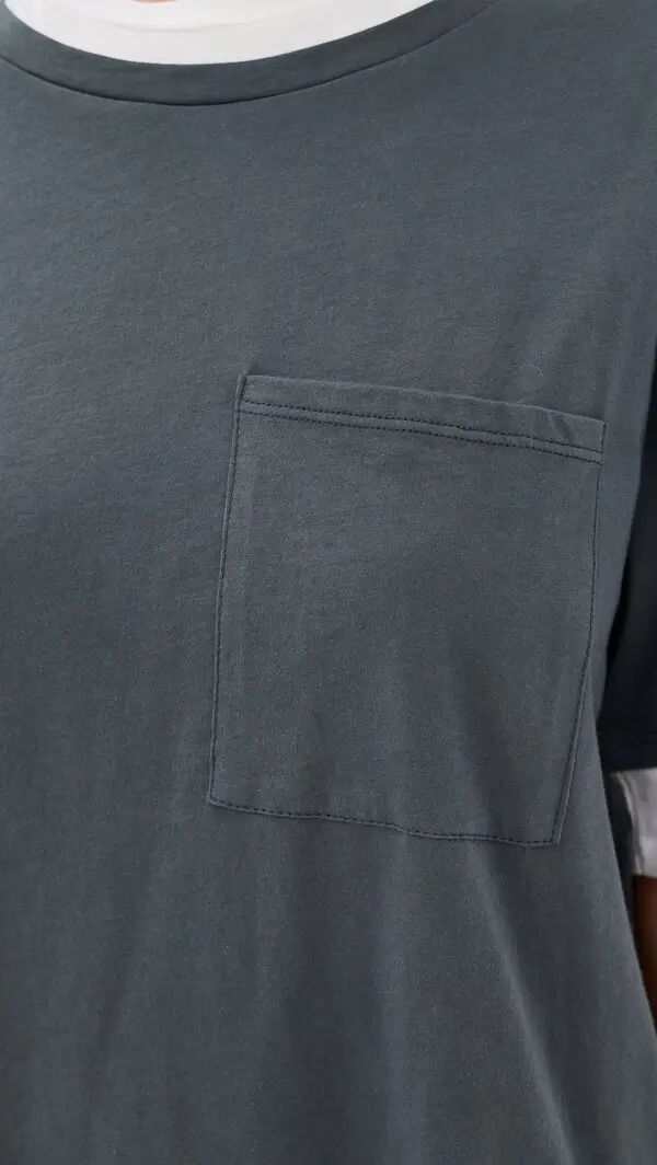 TWP Double Layered Tee - Charcoal/white