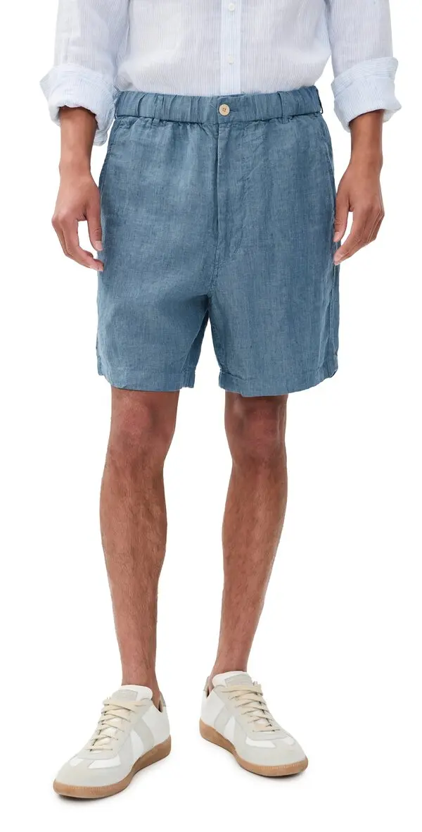 Madewell Linen Pull-on Shorts - Light Chambray