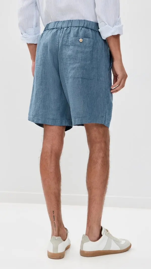 Madewell Linen Pull-on Shorts - Light Chambray