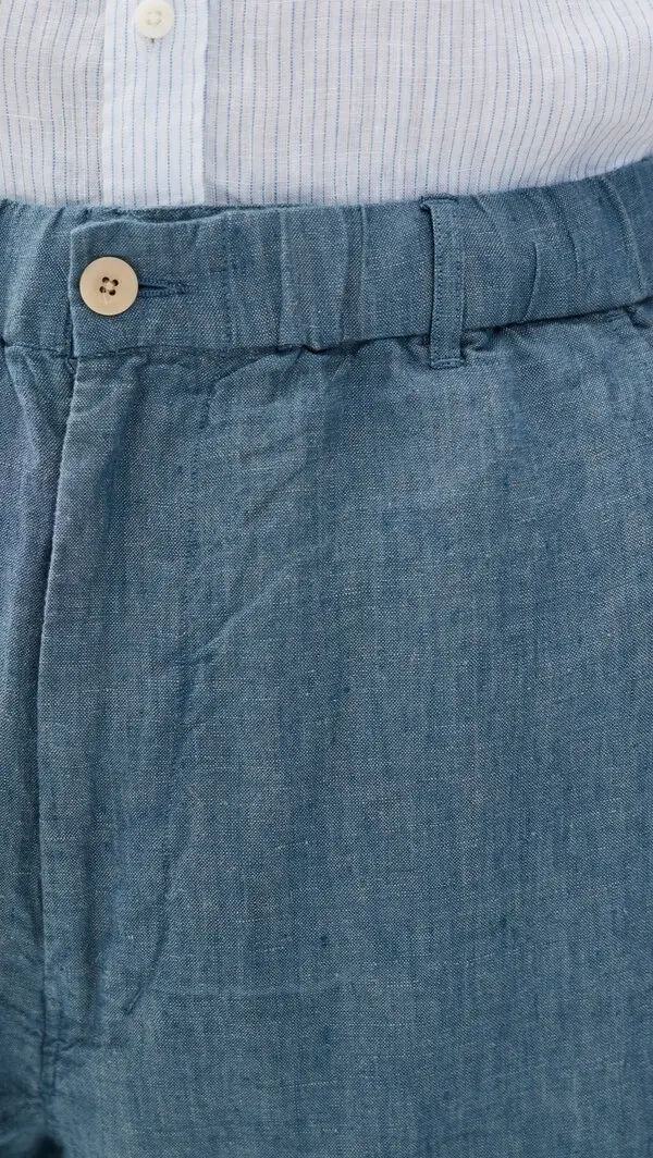 Madewell Linen Pull-on Shorts - Light Chambray